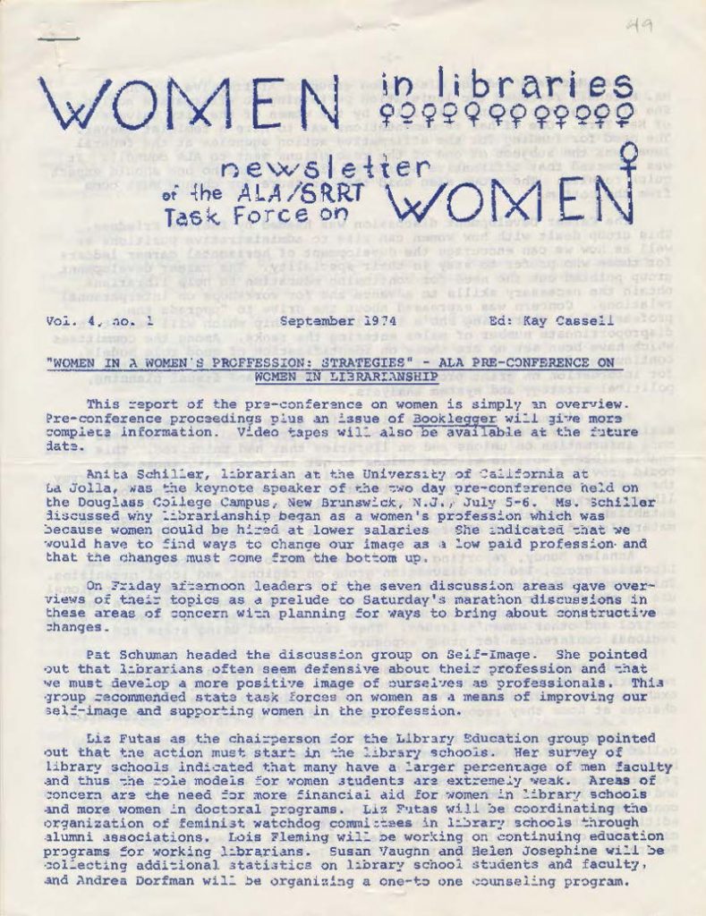 Publications: The Newsletters of Women in Libraries and Women Library ...
