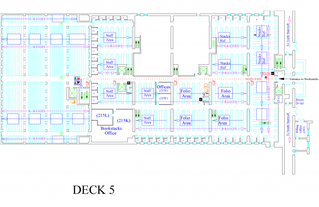 Maps of the Library and Stacks – Central Access Services – Main Stacks ...