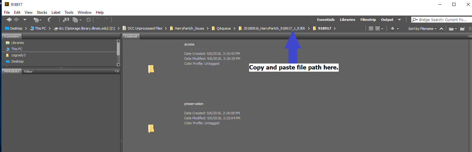 Adobe Bridge – Digitization Services – U of I Library