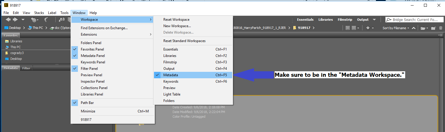 Adobe Bridge – Digitization Services – U of I Library