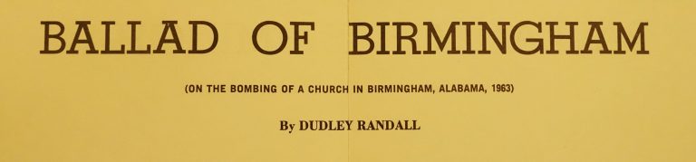 Ballad of Birmingham: 55 Years Later – Rare Book and Manuscript Library ...