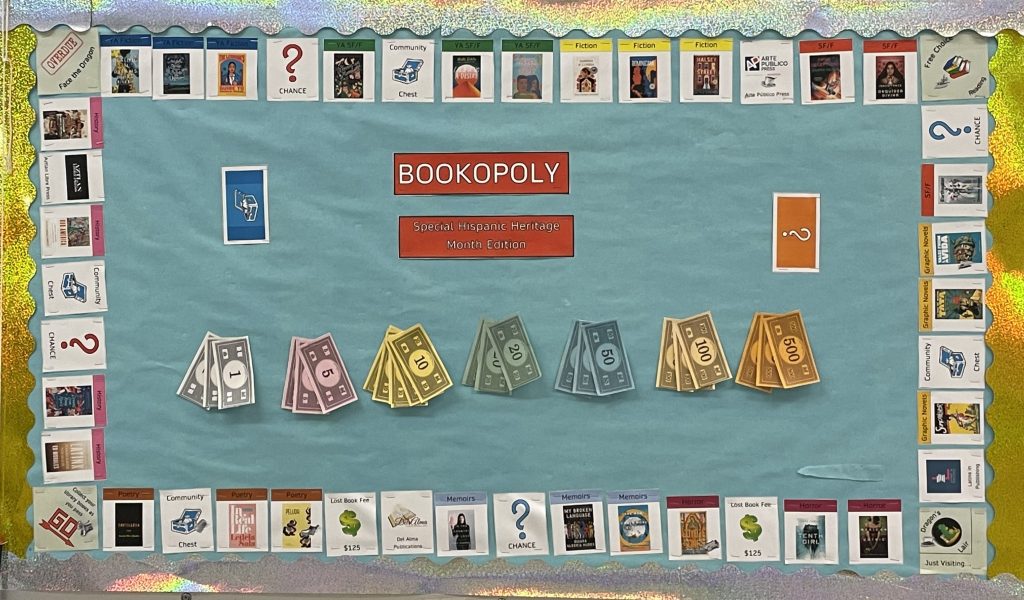 Hispanic Heritage Month Bookopoly Bulletin Board! – University High ...