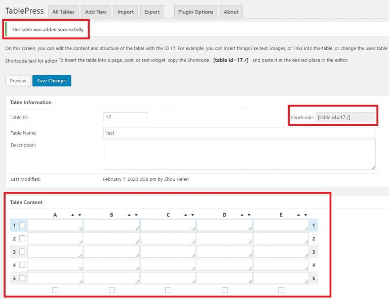 Creating Tables Using TablePress – WordPress Training – U of I Library